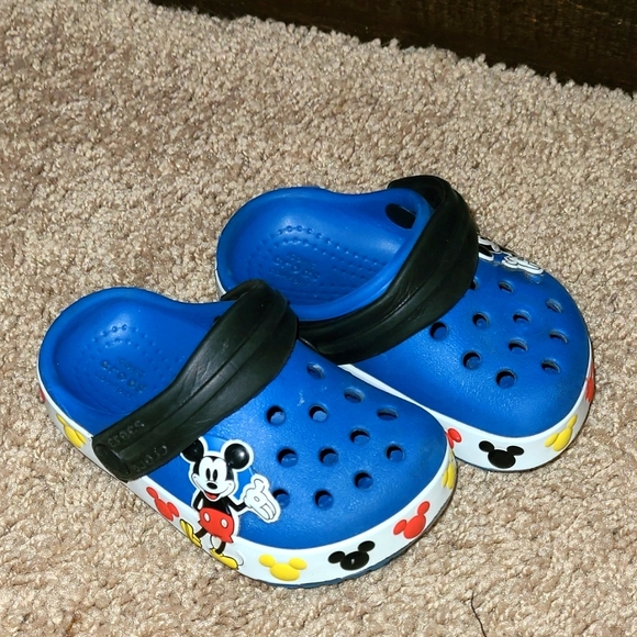 Disney | Shoes | Disney Mickey Mouse Blue Kids Crocs | Poshmark